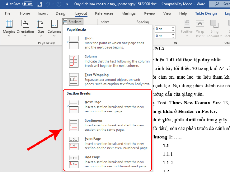 Cách chia Section trong Word dành cho người mới bắt đầu - Kenh29.com
